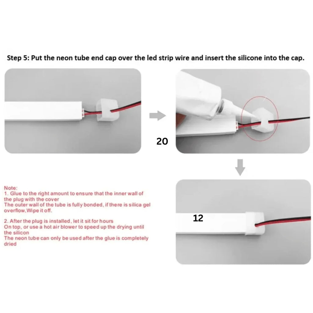 Silicone LED Neon Flex Diffuser Body for LED Strip 16x16mm – ATOM LED