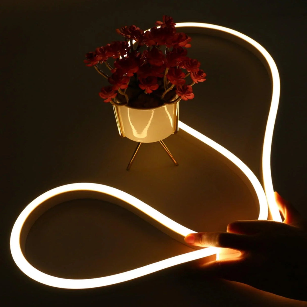 Warm White LED Neon Flex 24V 10x20mm IP68 Waterproof 20m – ATOM LED