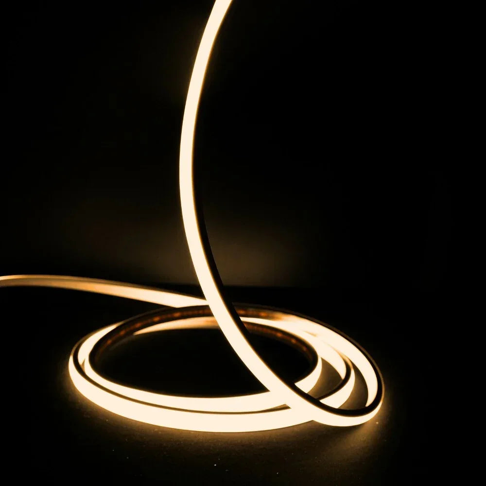 Warm White 3000K COB LED Strip 220V 240V 288 LEDs/m IP65 UK Plug – ATOM LED