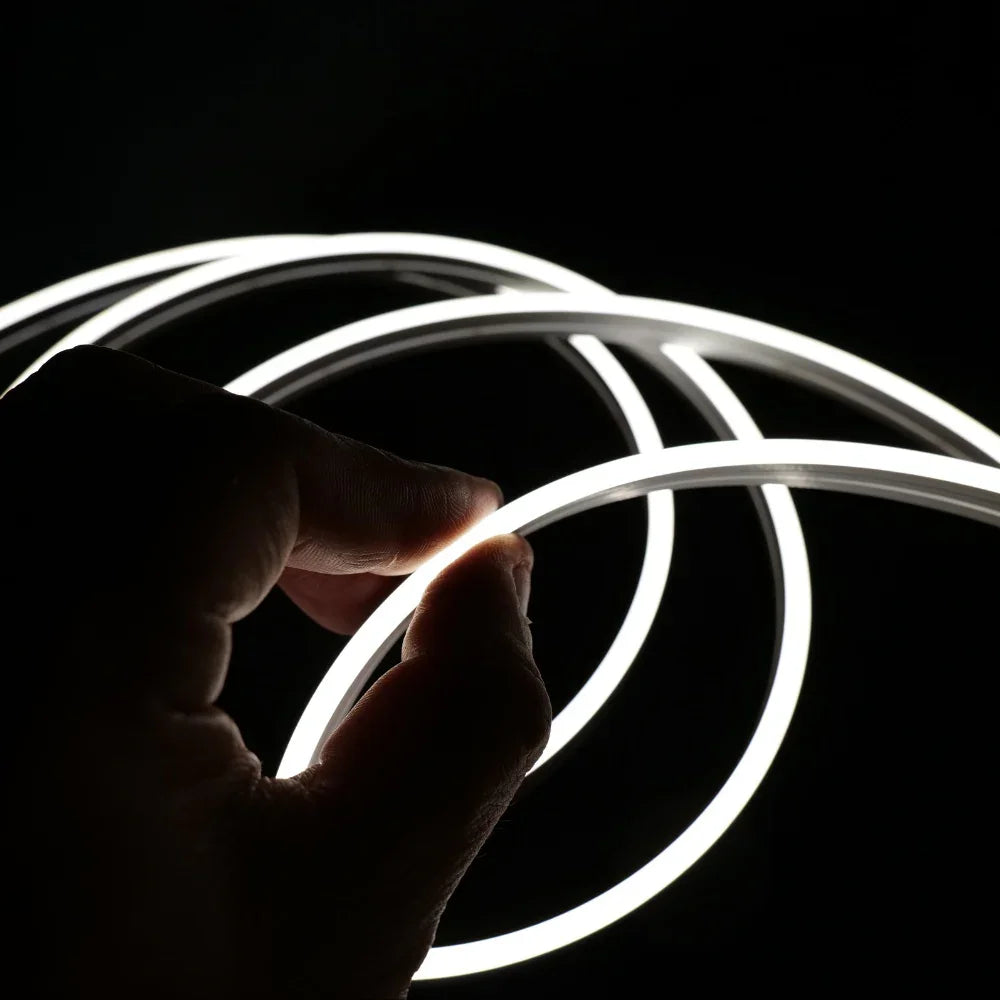 Mini Natural White Neon Flex 4000K 4x10mm 24V IP65 168LED/m – ATOM LED