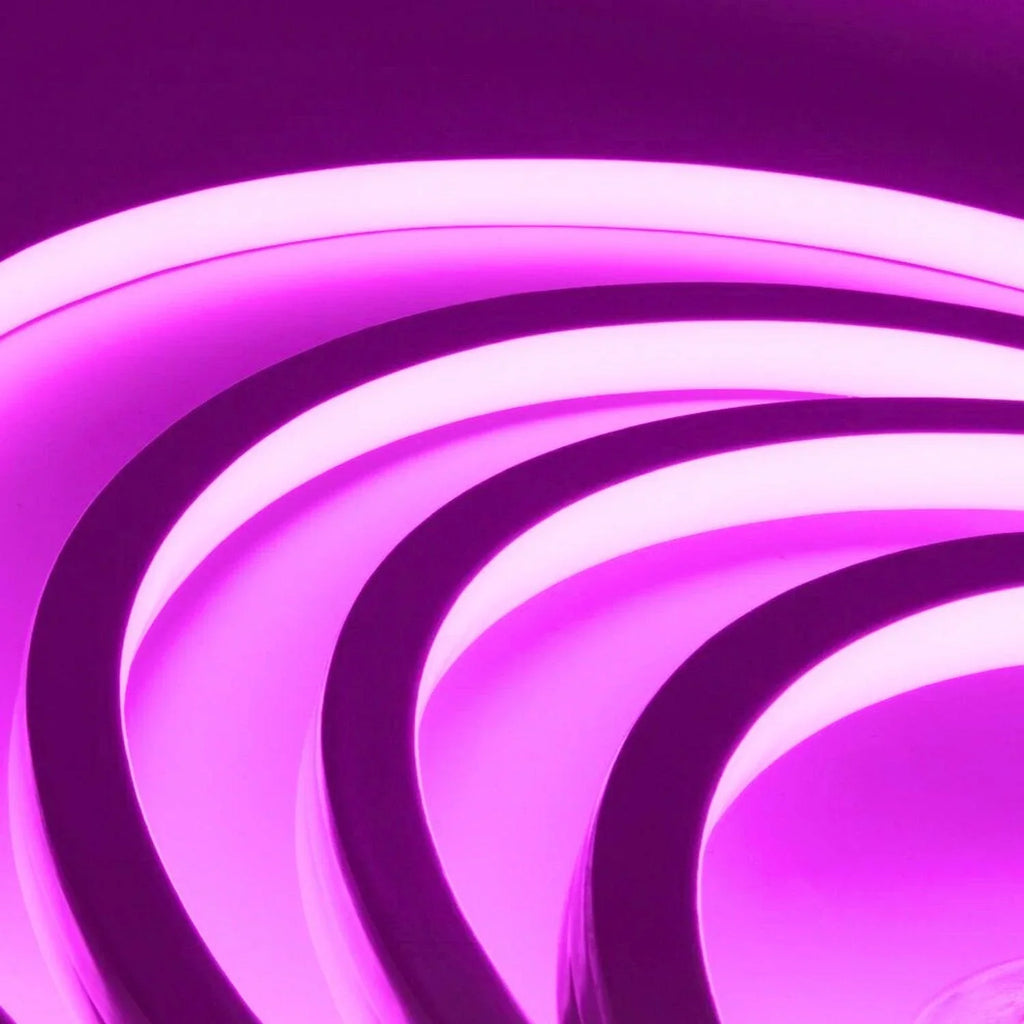 Pink LED Neon Flex 220V 240V Top Bending 20cm Cutting IP65 with UK Plu ...