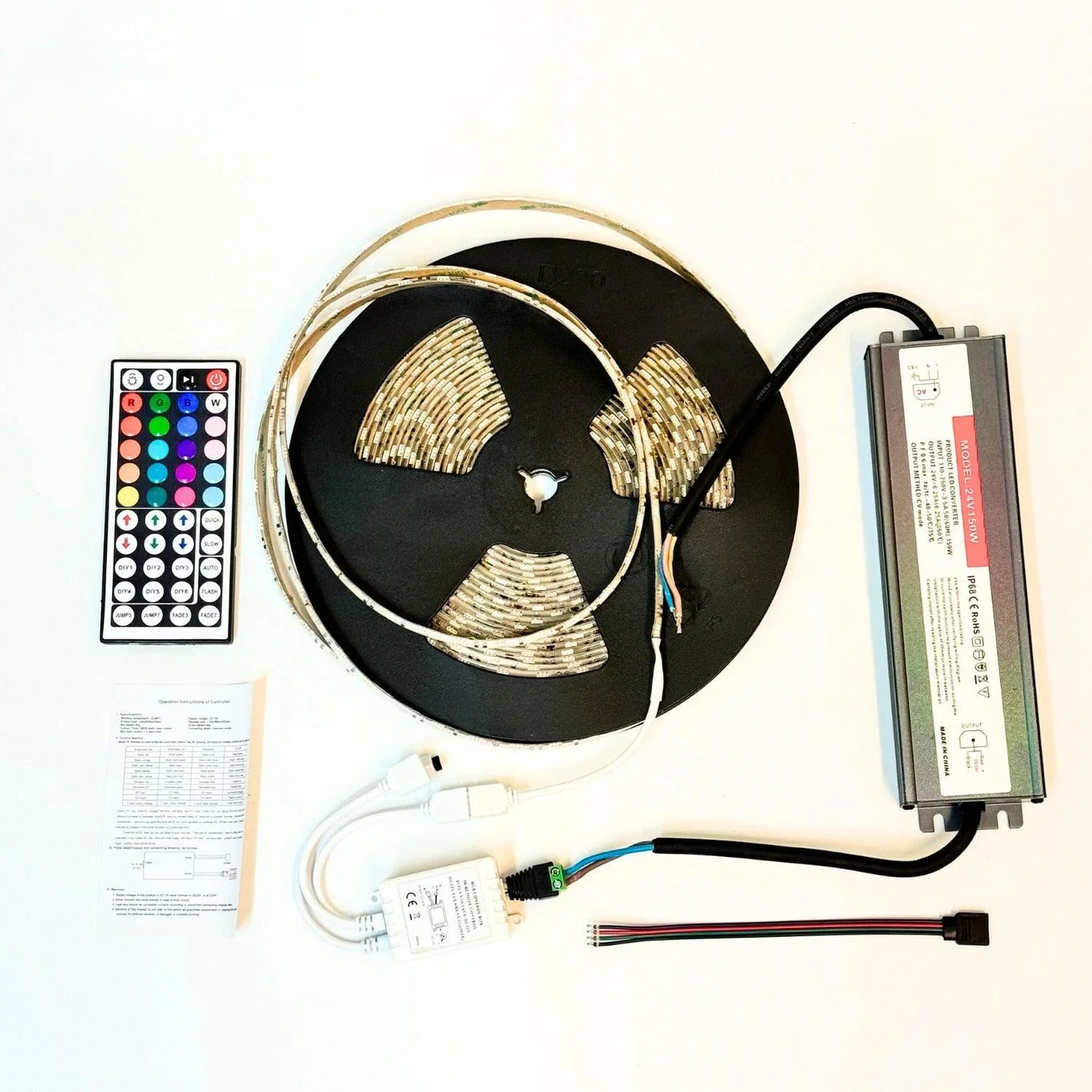 RGB LED Strip with WiFi Controller DC 24V 10m One Length 5050 IP65 Wat ...