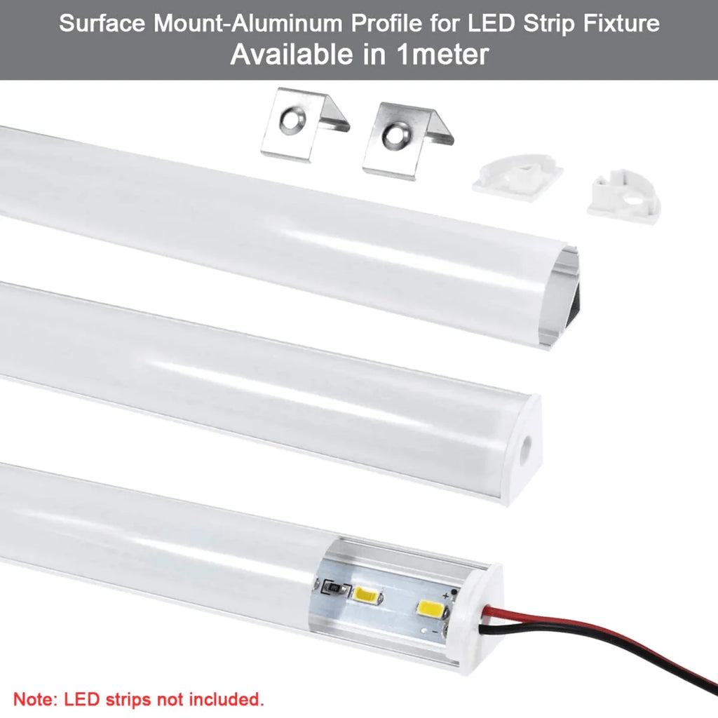 LED Strip Aluminium Corner Profile Milky Cover Cabinet LED Corner Prof ...