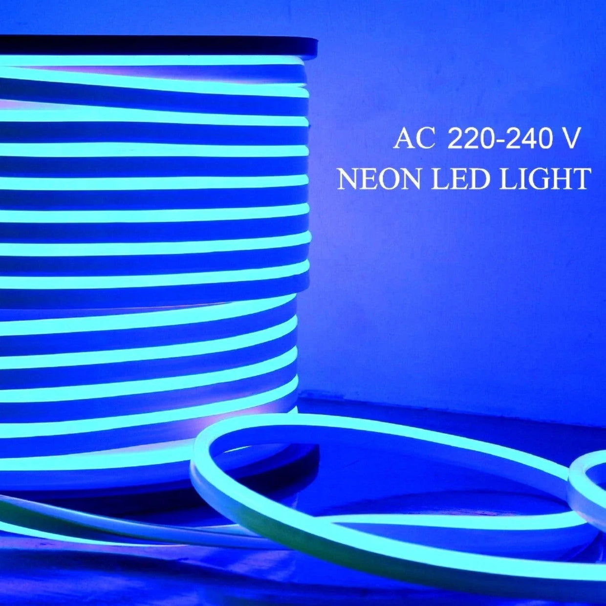 Blue LED Neon Flex 220V 240V 8x16mm 120LEDs/m IP65 Waterproof – ATOM LED