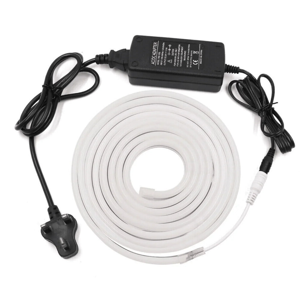 Blue LED Neon Flex DC 12V 120LEDs/m IP65 Waterproof 6x12mm Full Kit ...